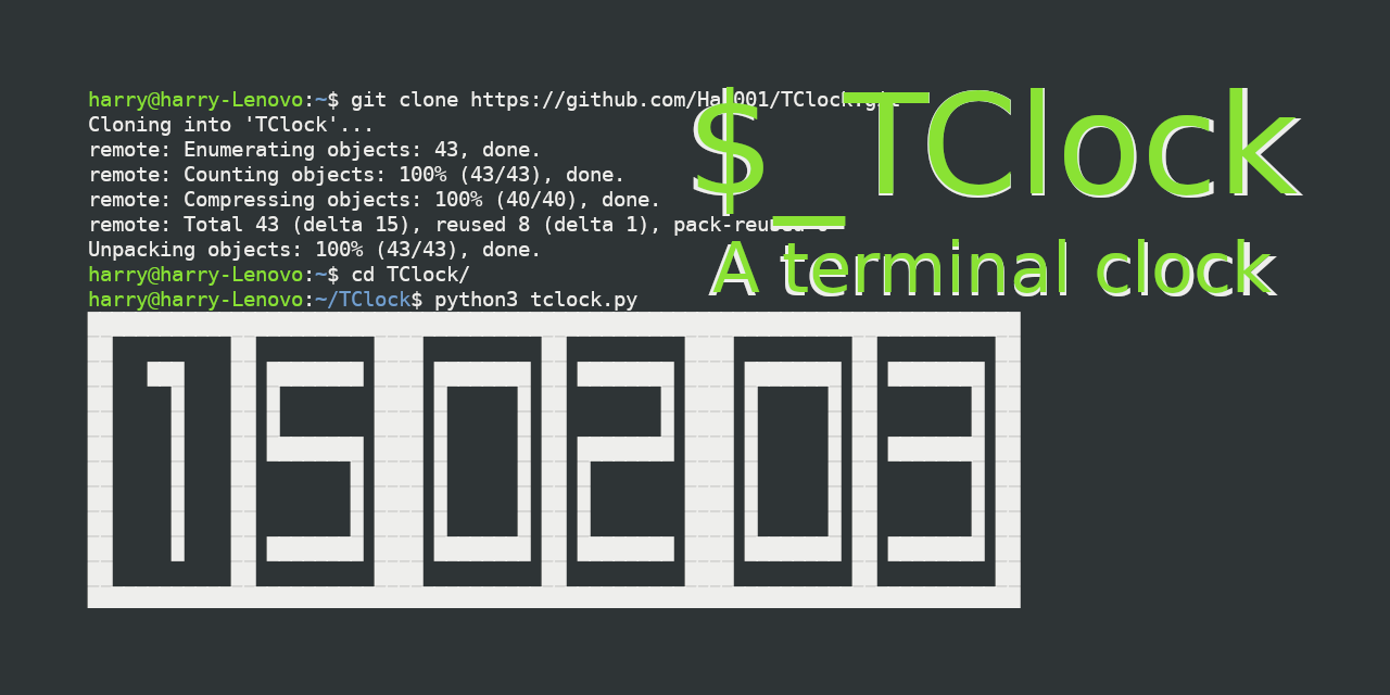 GitHub - Haz001/TClock: A clock that runs in terminal, it may need to ...