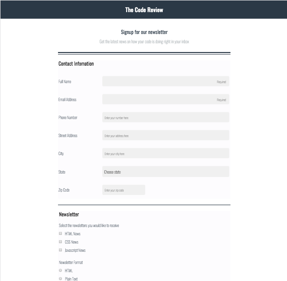 GitHub - Luke-Markham/TechDegreeProjectThree: Online Registation form