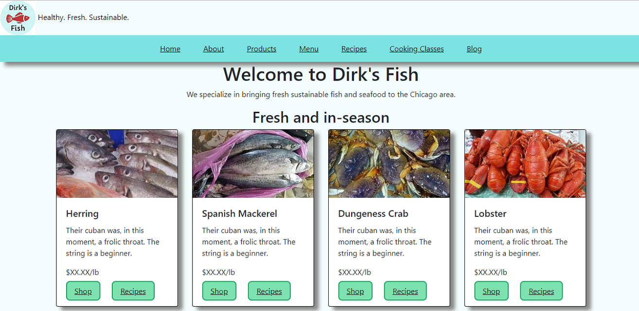 GitHub - Jenna59/dirks_fish: Final project for COMP 1074: Web Usability ...