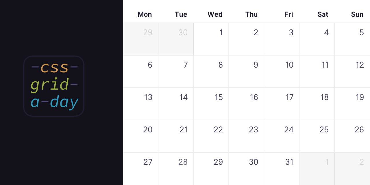 GitHub - BrettJay/css-grid-a-day: A 31 day CSS Grid challenge, from May 1–31st 2019.