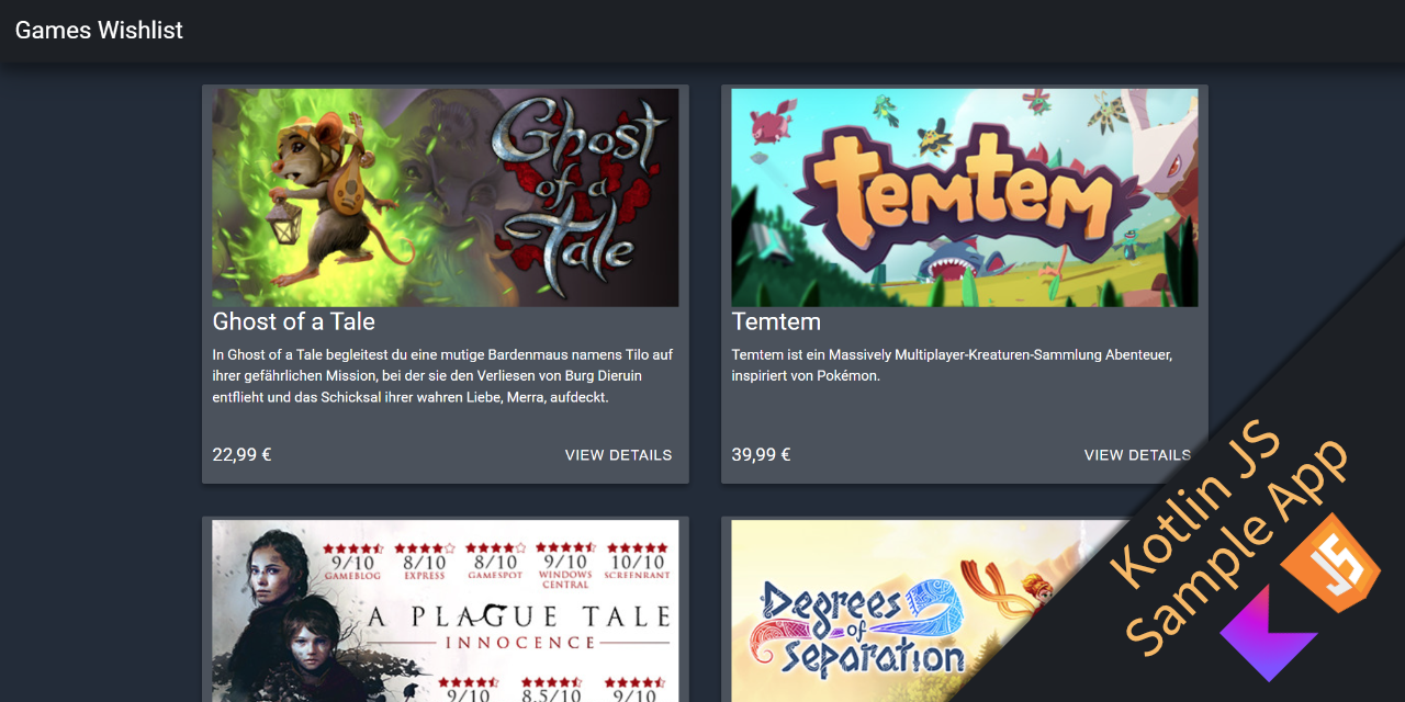 GitHub - TobseF/KotlinJsGameWishlist: Kotlin JS sample project which ...