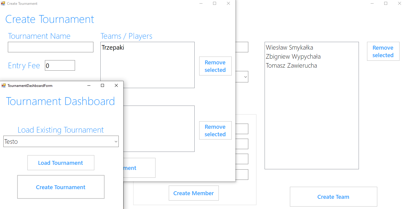 GitHub - maciejpajkowski/TournamentTracker: [COURSE APP] Fully ...