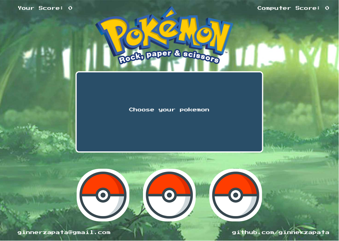 GitHub - ginnerzapata/Pokemon-RPS: A pokemon Rock, paper & scissors game