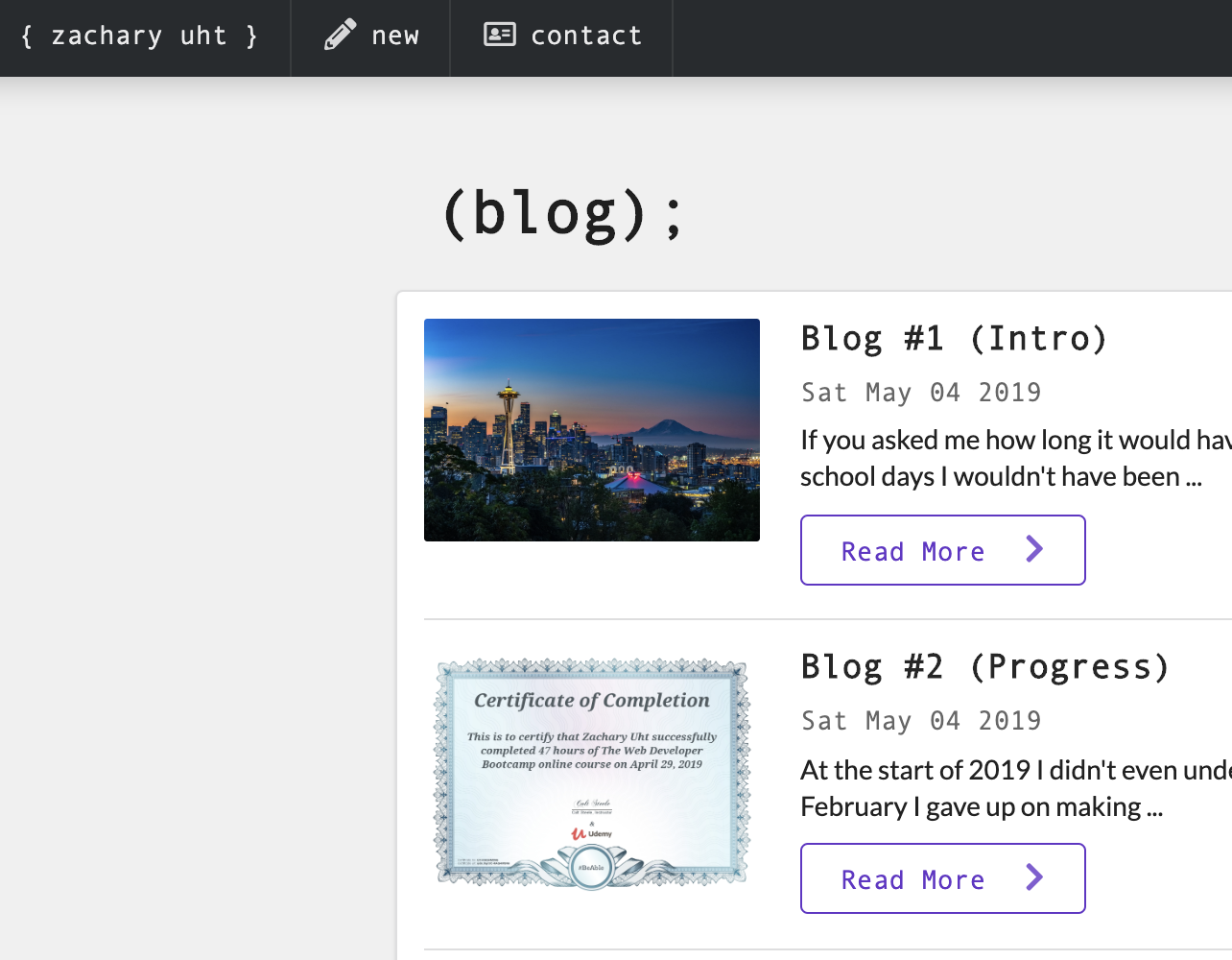 GitHub - zachuht/Blog: Personal Blog - (Mongo, Express, Node)
