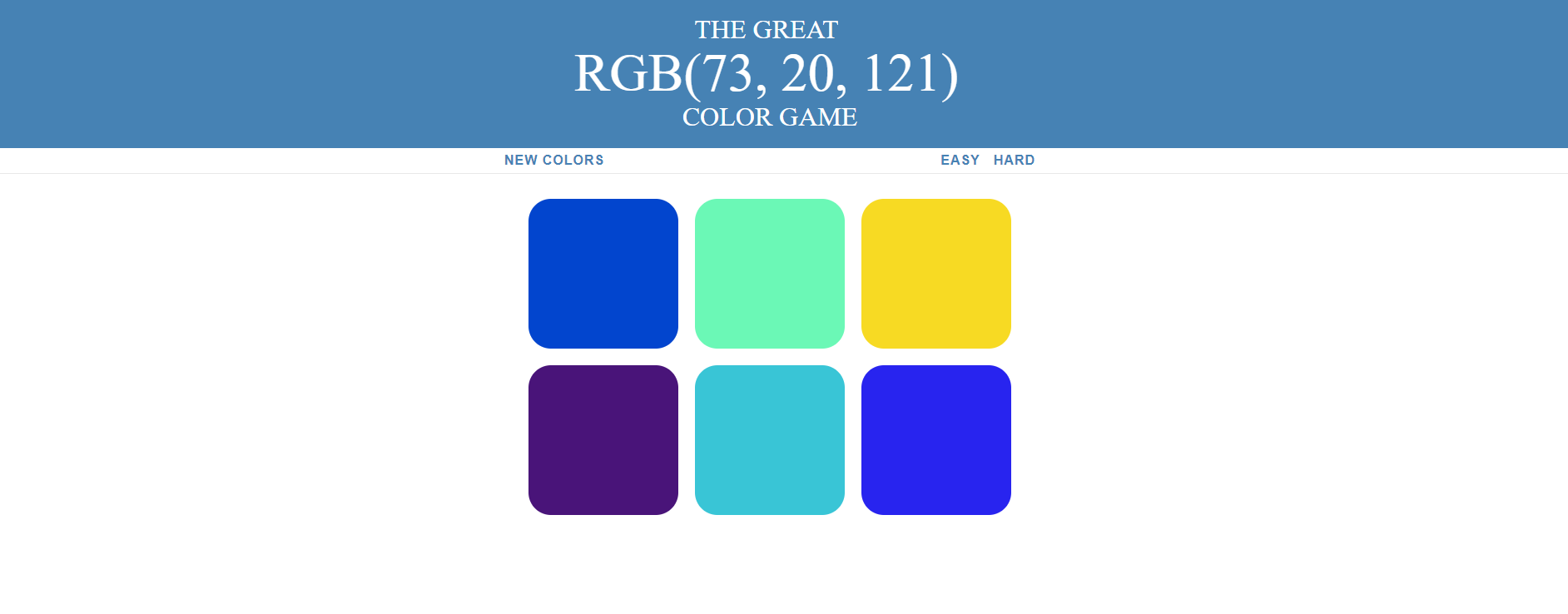 GitHub - WilliamForbesJr/Color-Picker-Game: Color game using JS random ...
