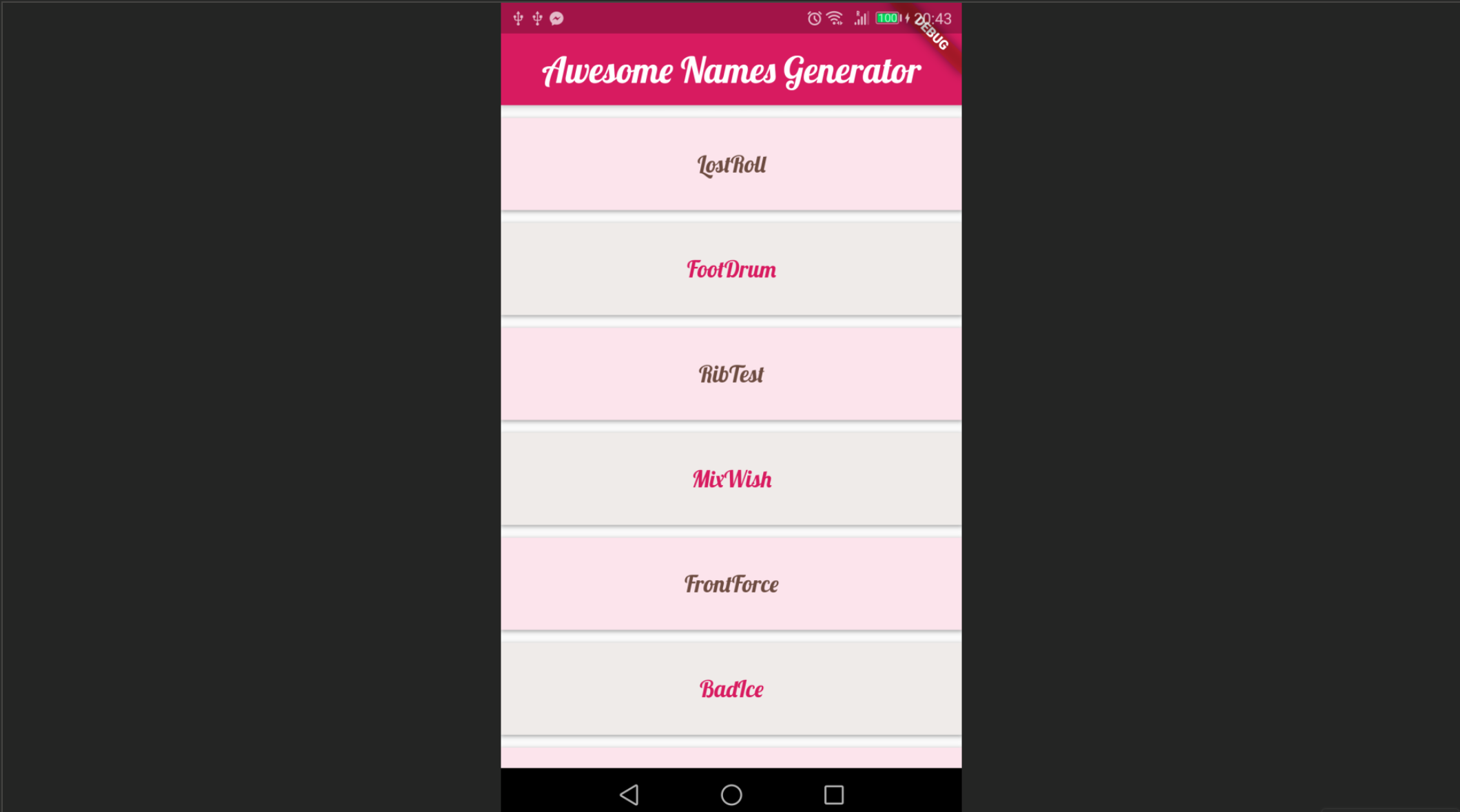 GitHub - Campalo/NameGenerator: Create my first Flutter App, a random ...