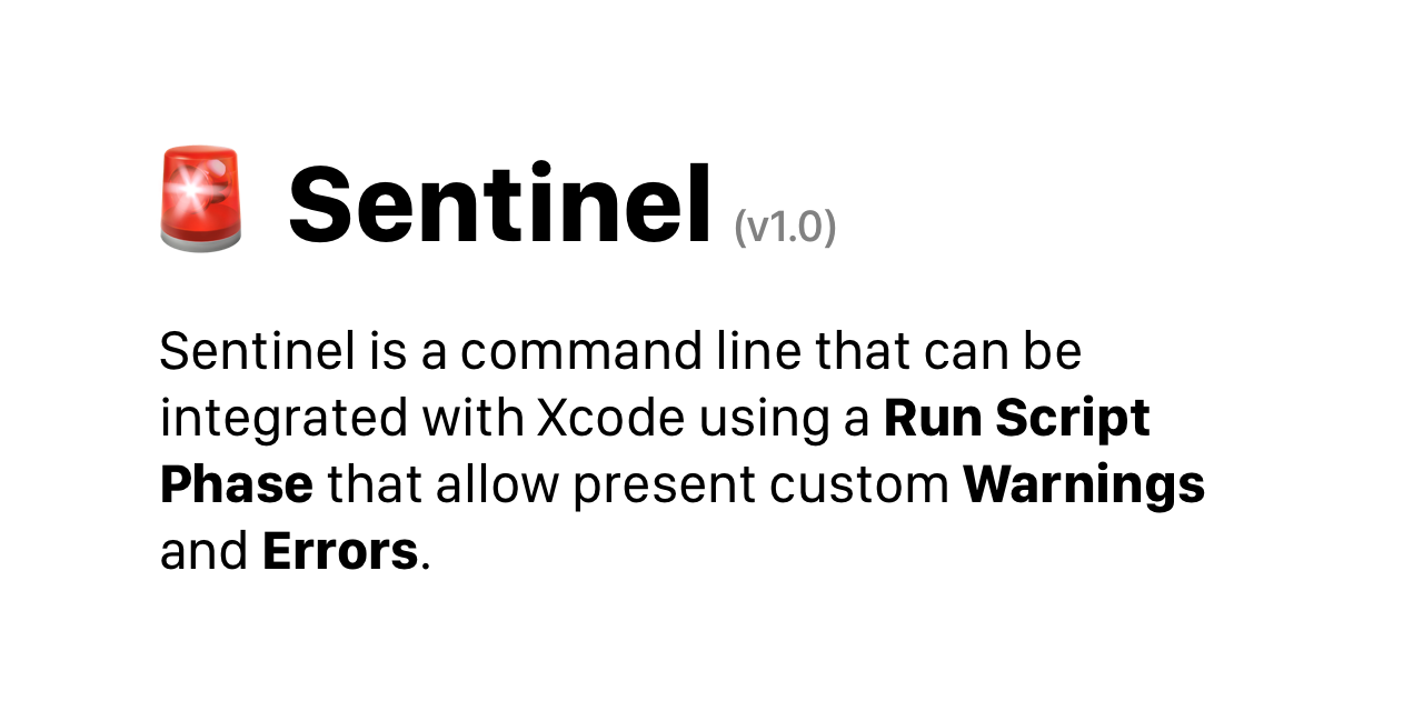 Github Ruiaurelianosentinel Sentinel Is A Command Line That Can Be Integrated With Xcode