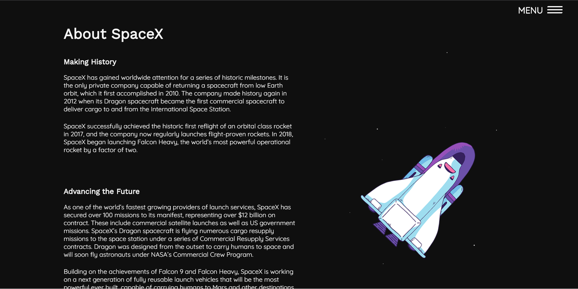GitHub - selmaisfeld/spacex-microsite: First year project exam