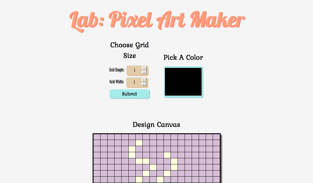 GitHub - ContemplativeCoffeeCup/pixel-art-maker: Pixel Art Maker