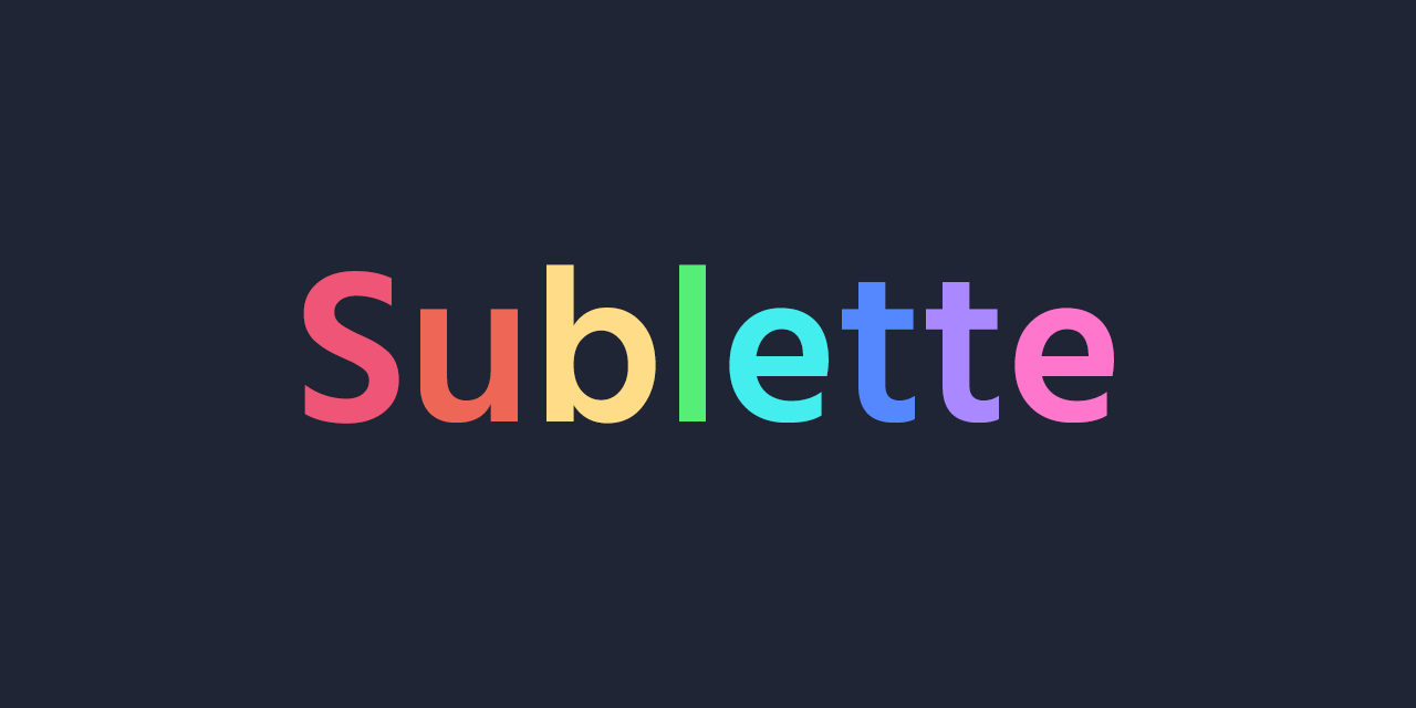 GitHub - sublee/sublette: Color schemes by Heungsub Lee