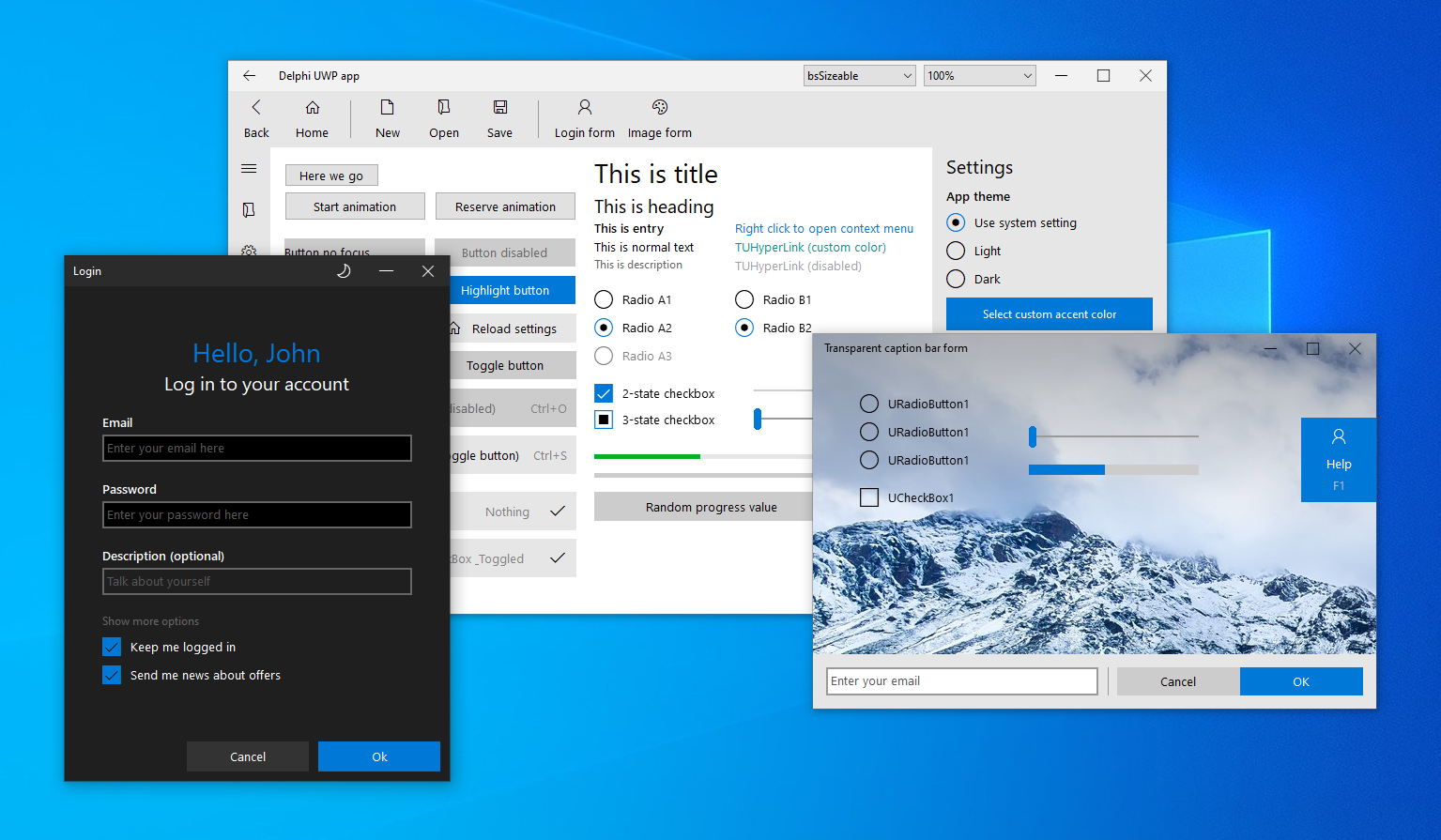 GitHub - tonghoangvu/UniversalCL: UWP controls for Delphi VCL