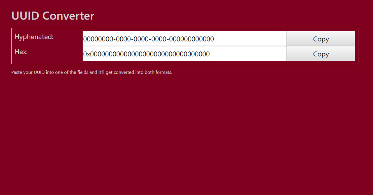 Github Darth Mark 23uuid Converter A Js Tool That Converts Hyphenated Uuids Abcdeabc 0000 