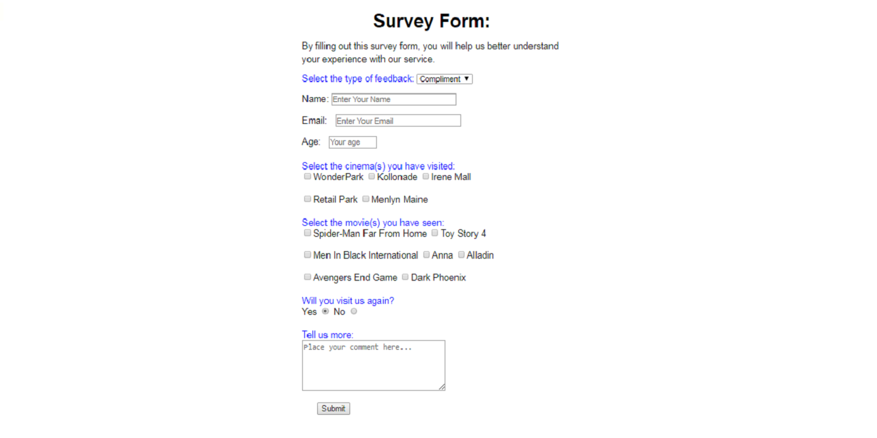 GitHub - JoBarkhuizen/FreeCodeCamp-Survey-Form