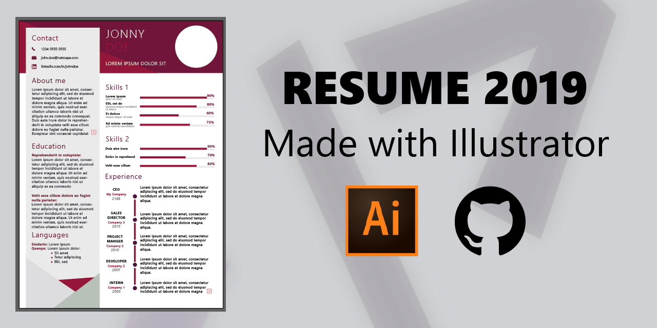 GitHub - AlvaroMoranDEV/CV_2019-Illustrator-: CV (resumee) design made ...