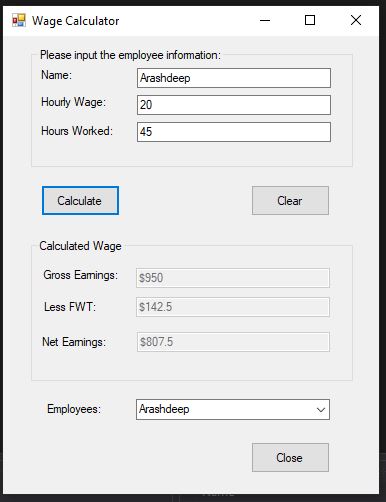 GitHub - Arashdeepw/CSharp-Wage-Calculator