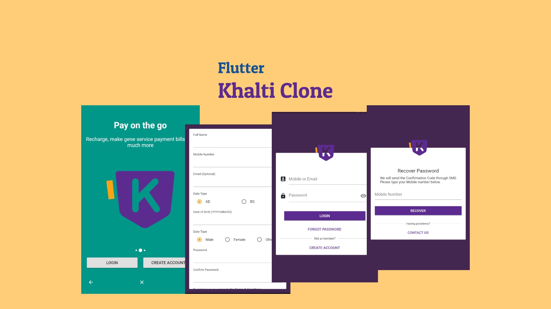 GitHub - lohanidamodar/khalticlone: Khalti app clone in Flutter