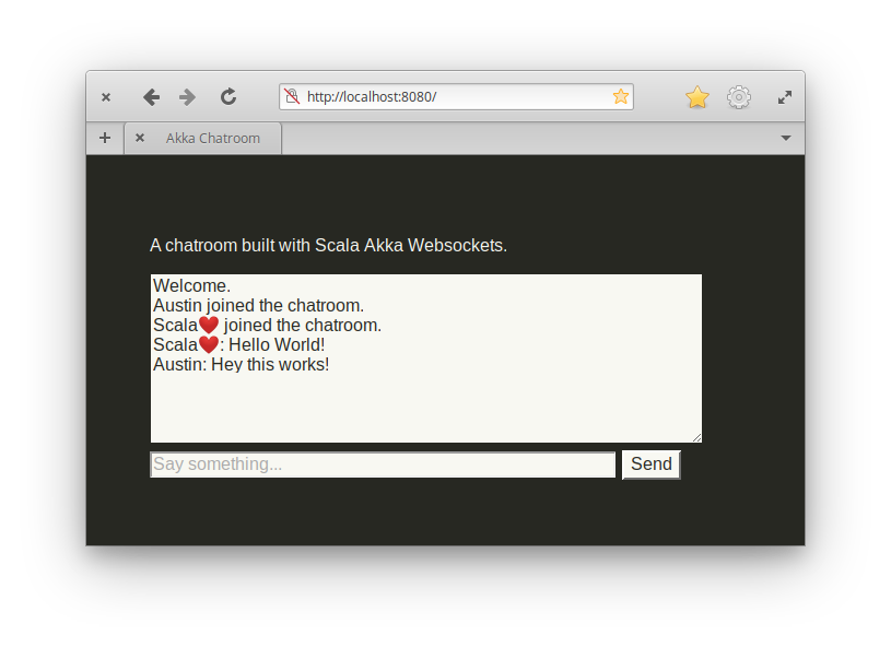Github Amdelamarakka Websockets Demo A Chatroom App Made With Scala Akka Websockets