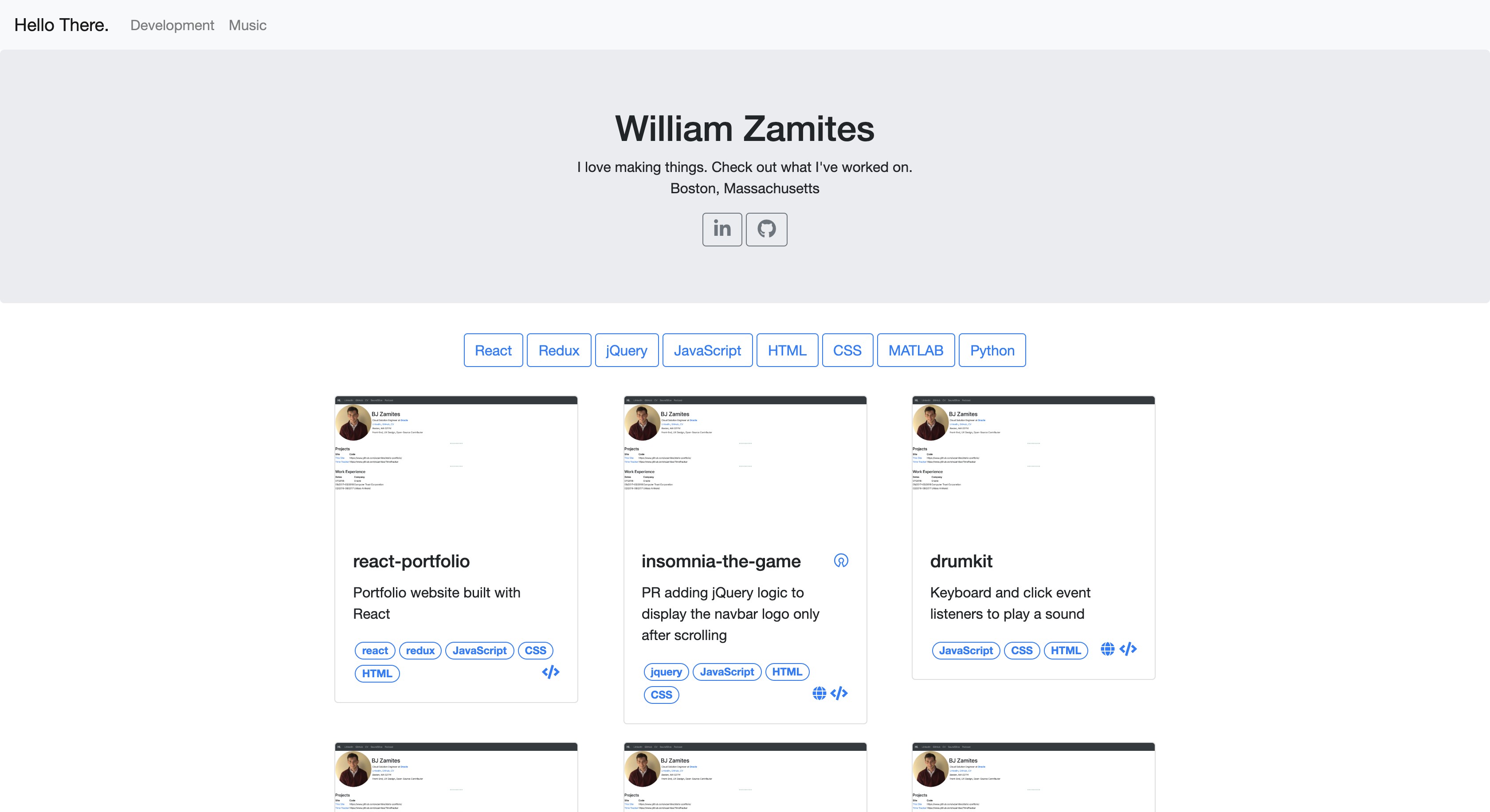 Github Wzamites React Portfolio Portfolio Website Built
