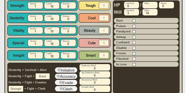GitHub - ChevronAllen/Pokerole: Roll20 Character sheet for the Pokerole Tabletop System.