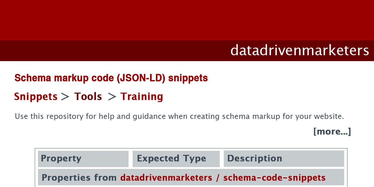 GitHub - datadrivenmarketers/schema-code-snippets
