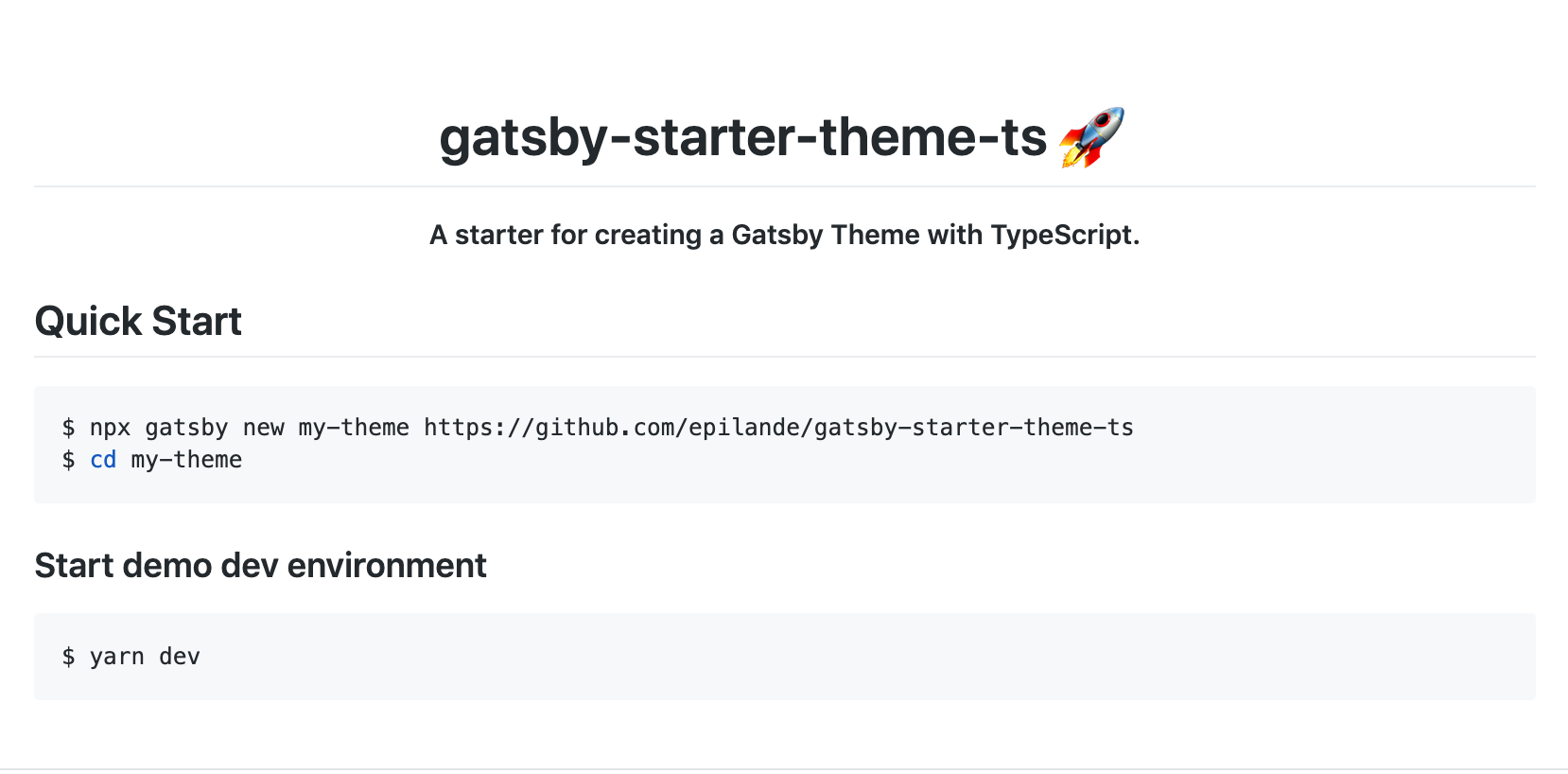 GitHub - epilande/gatsby-starter-theme-ts: 馃殌 A starter for creating a ... GitHub - epilande/gatsby-starter-theme-ts: 馃殌 A starter for creating a ...