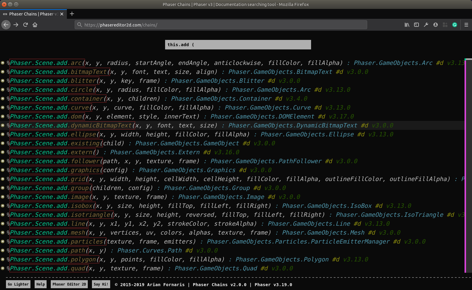 Github Phasereditor2dphaser3 Chains Fast And Powerful Tool For Phaser V3 Documentation 