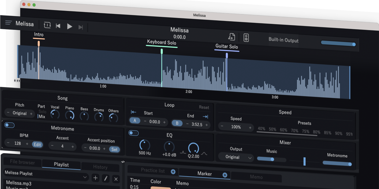GitHub - mosynthkey/Melissa: A music player for musical instrument practice