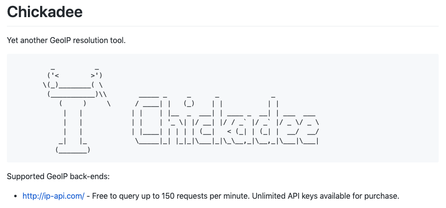 GitHub - chapinb/chickadee: Yet another IP address enrichment tool