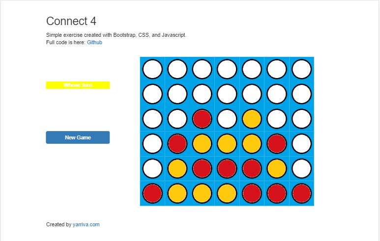 GitHub - yarriva/connect4: Simple exercise created with Bootstrap, CSS ...