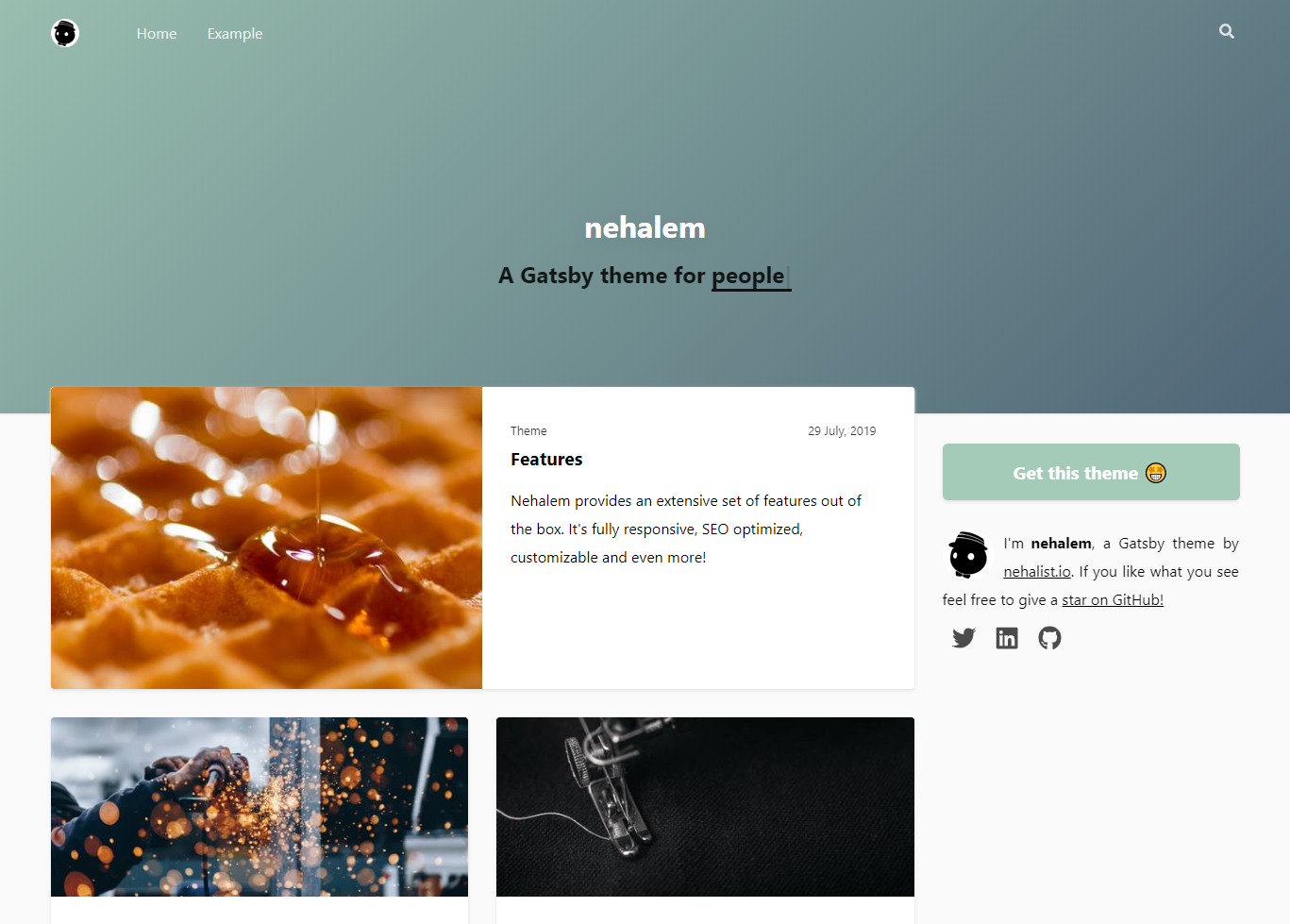 GitHub - nehalist/gatsby-starter-nehalem