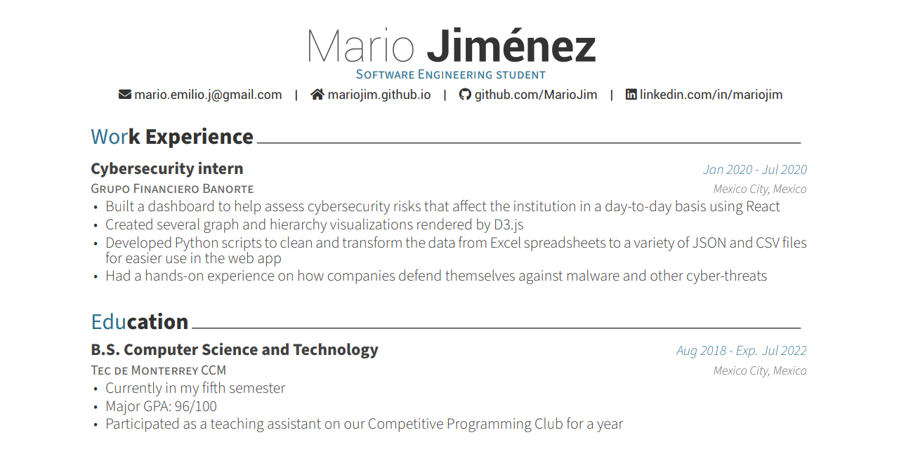 GitHub - MarioJim/ResumeAndPortfolio: Repository to version control my ...