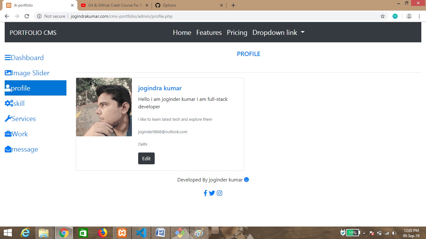GitHub - jogindrakumar/cms-portfolio: this is my PHP cms-portfolio