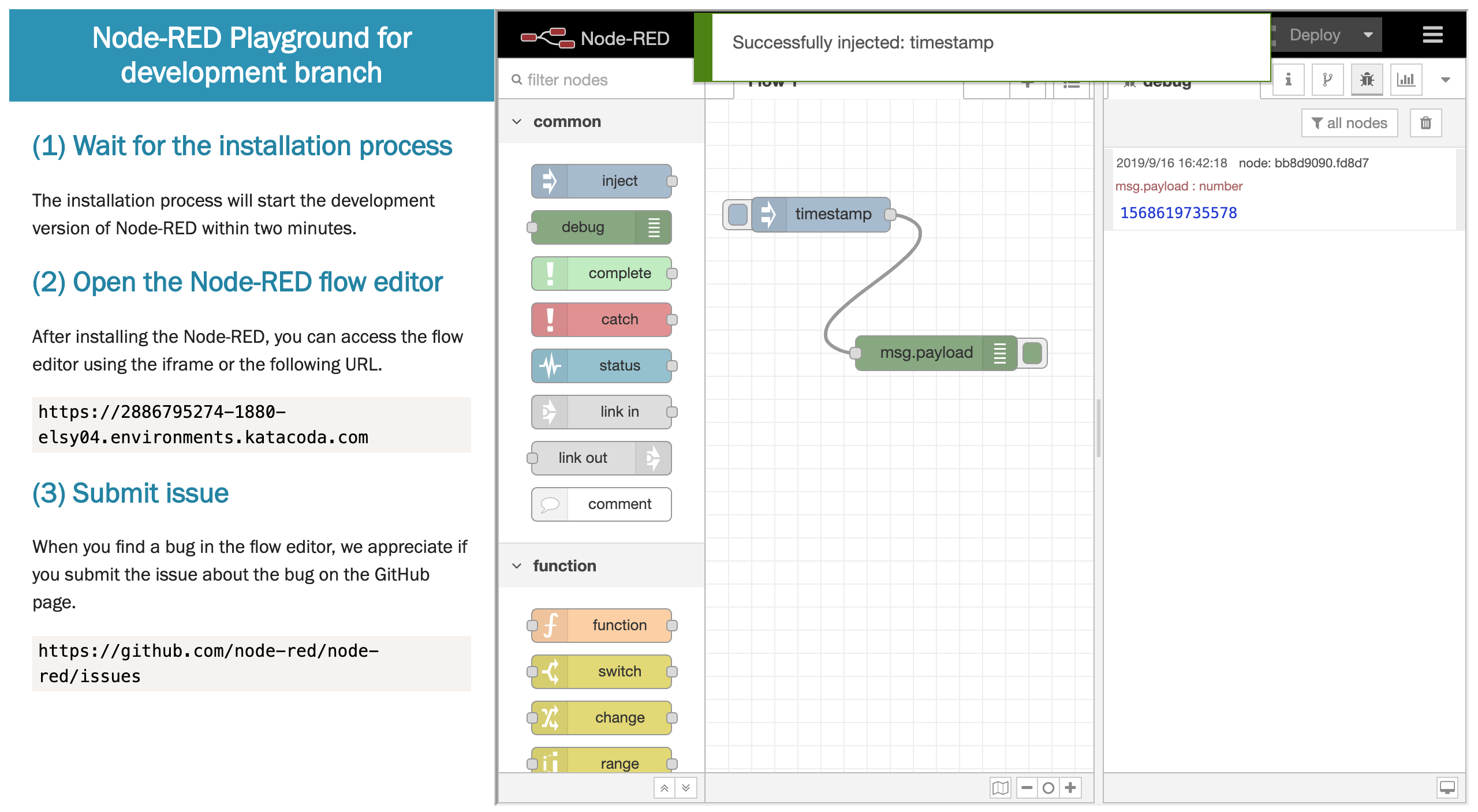 GitHub - zuhito/node-red-playground: Katacoda Scenarios