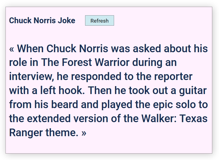 GitHub - aykuli/Chuck-NorrisJoke-Generator: Random Chuck Norris Joke on ...