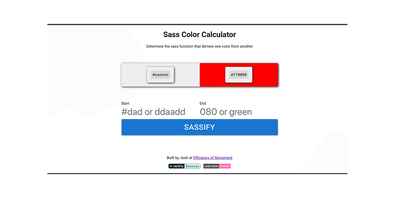 GitHub - joshsmith01/sasscolorcalculator: Find the differences between ...