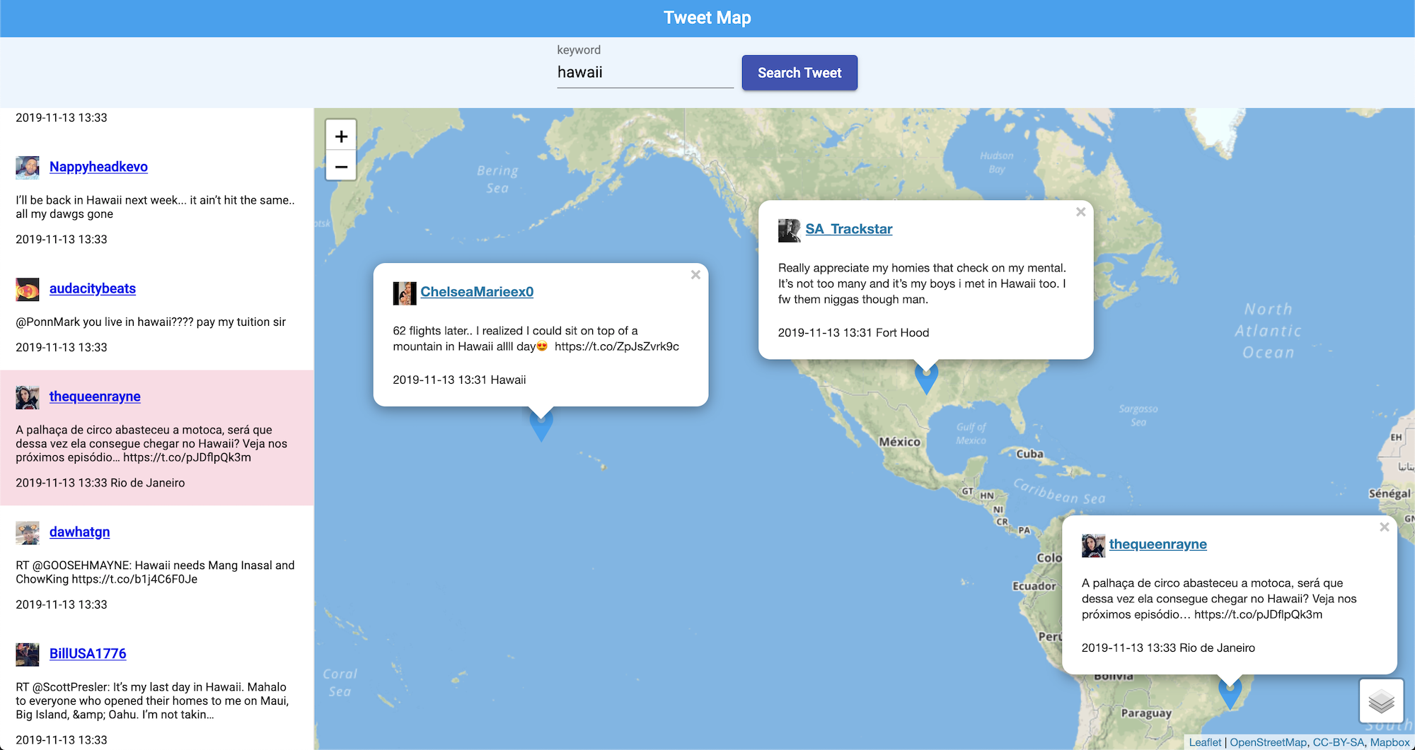 GitHub - maechabin/tweetmap: 🕊The map app that displays tweets ...
