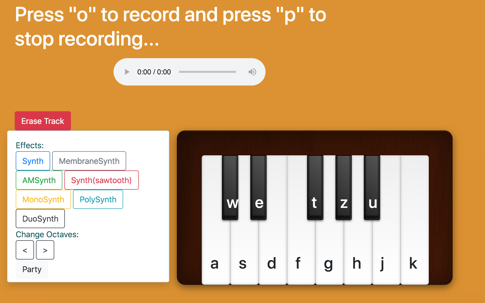 GitHub - pkevinklein/keyboard: Play, change sounds, record and download!