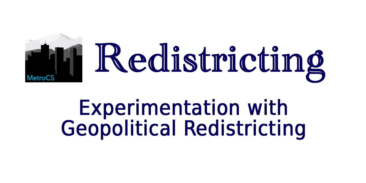 GitHub - MetroCS/redistricting: Experimentation with geopolitical redistricting