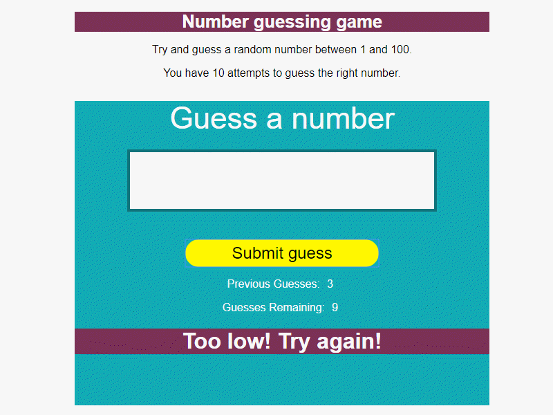 GitHub Romeojeremiah number guessing game A JavaScript Number 