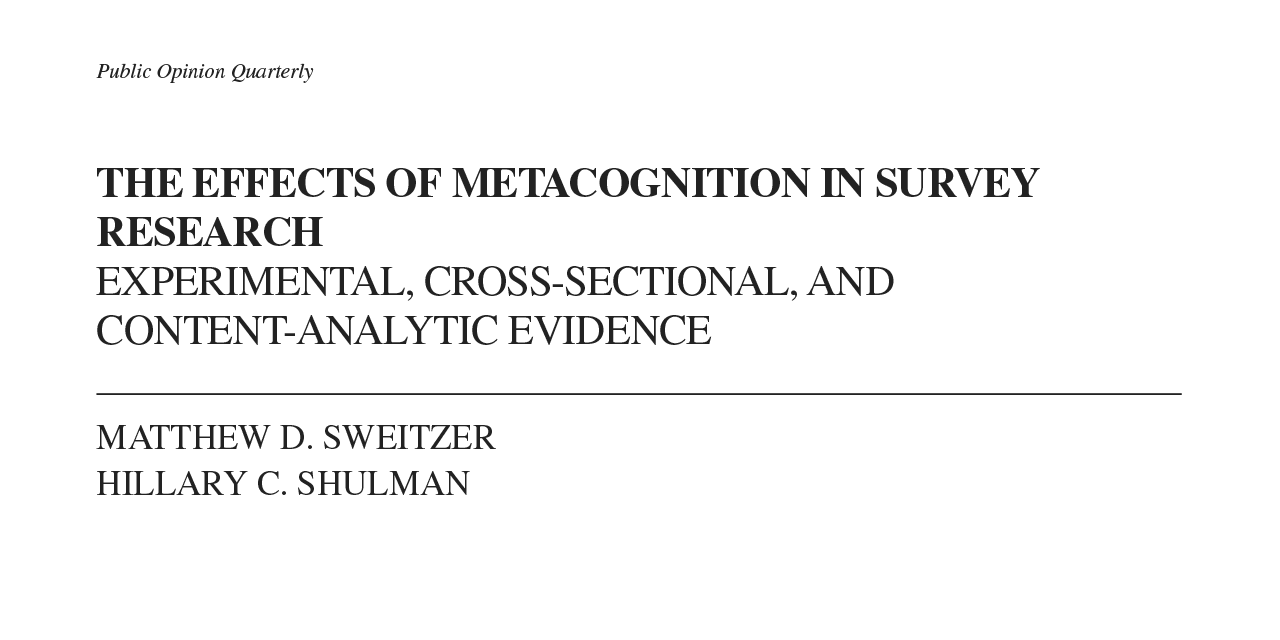 GitHub - Matt-Sweitzer/Metacognition_Surveys: Data and analyses for "The Effects of ...