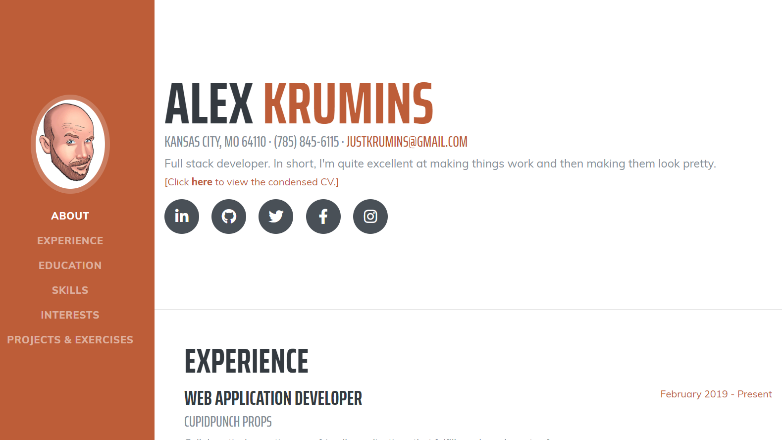 GitHub - AlexKrumins/cv: Professional portfolio with resume