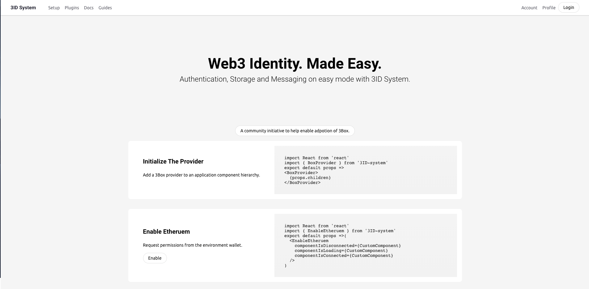 GitHub - kamescg/3id-system: 3Box React State/Interface Management
