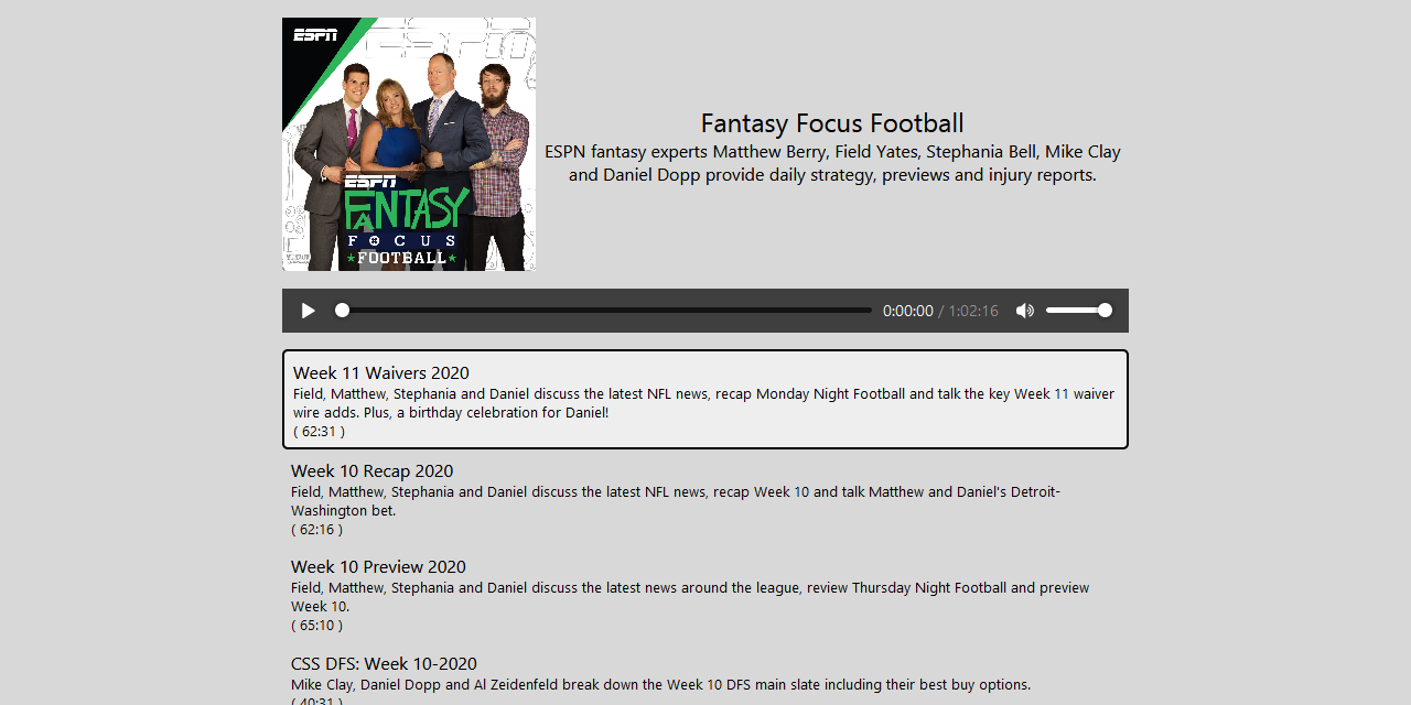 GitHub - dan-mba/react-podcast-espn: React sample project to listen to ESPN podcast