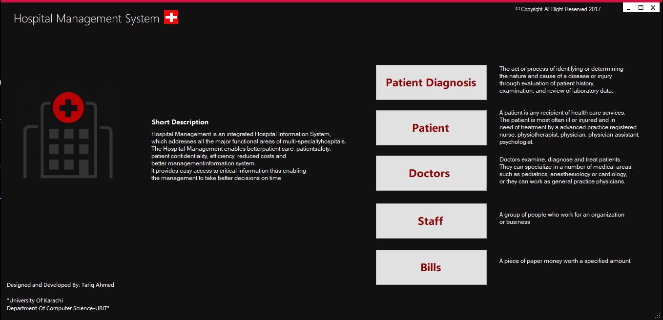 GitHub - tariqubit/HospitalManagementSystem: Hospital Management System.