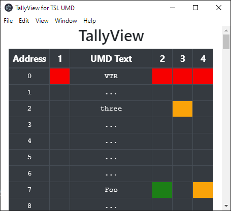 GitHub - roddypratt/tallyview: TSL UMD Protocol Tally receiver/viewer