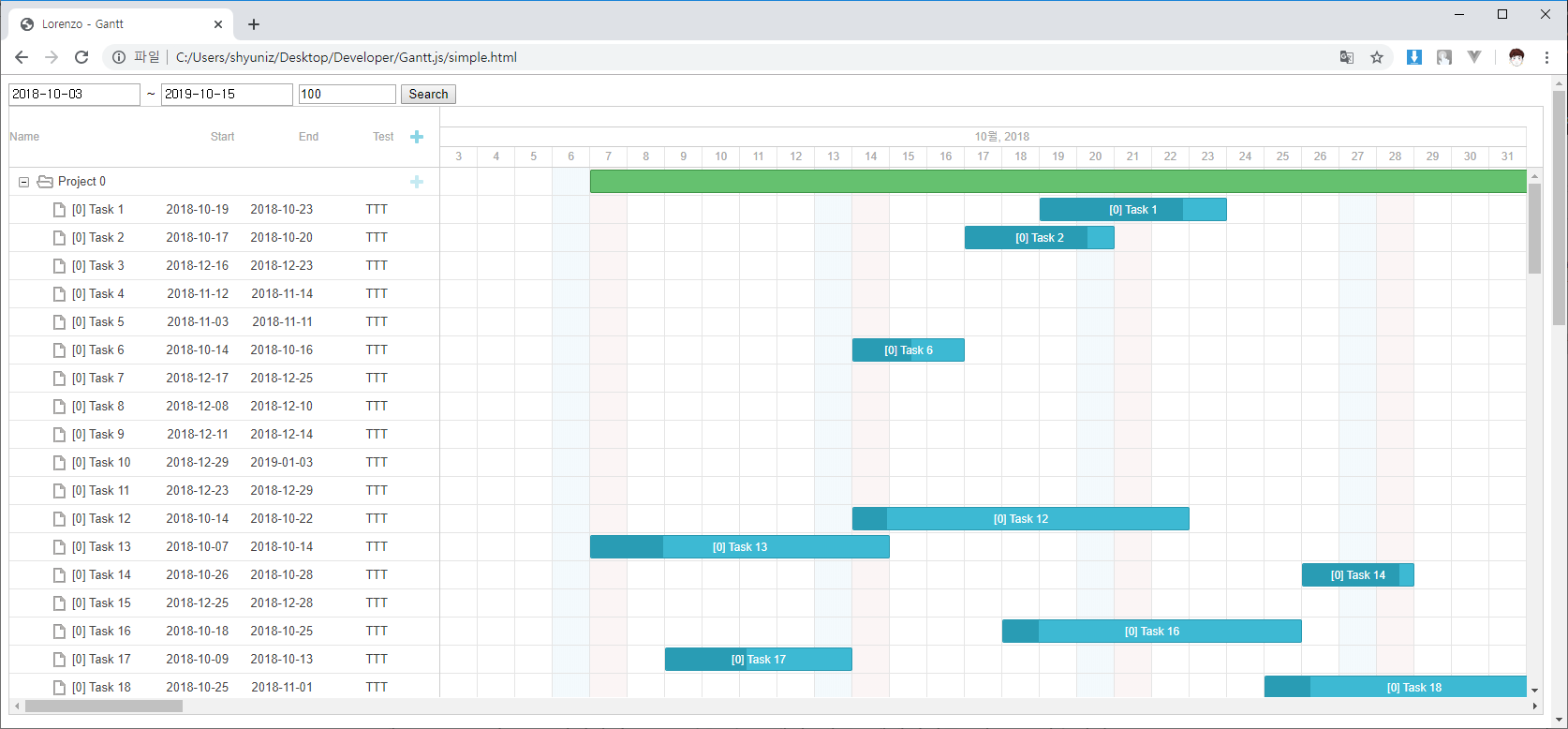 GitHub - shyuni4u/gantt.js: Gantt chart used vanillajs