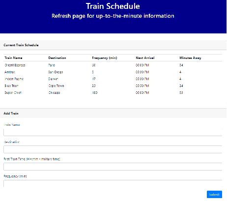 GitHub - femke77/train-time