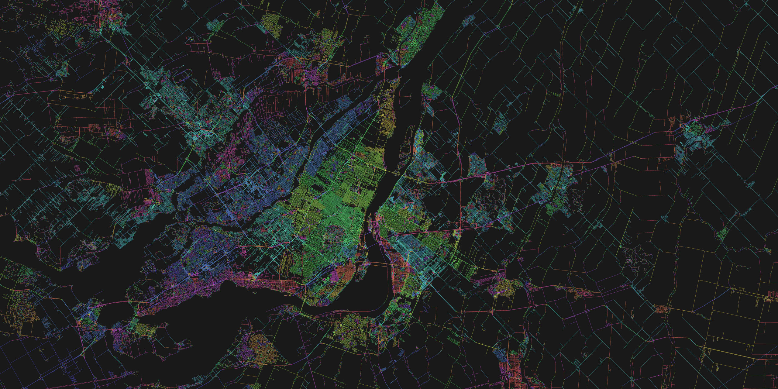 GitHub - StephenCatsamas/RoadNetworkVisualisation: Visualisation of ...