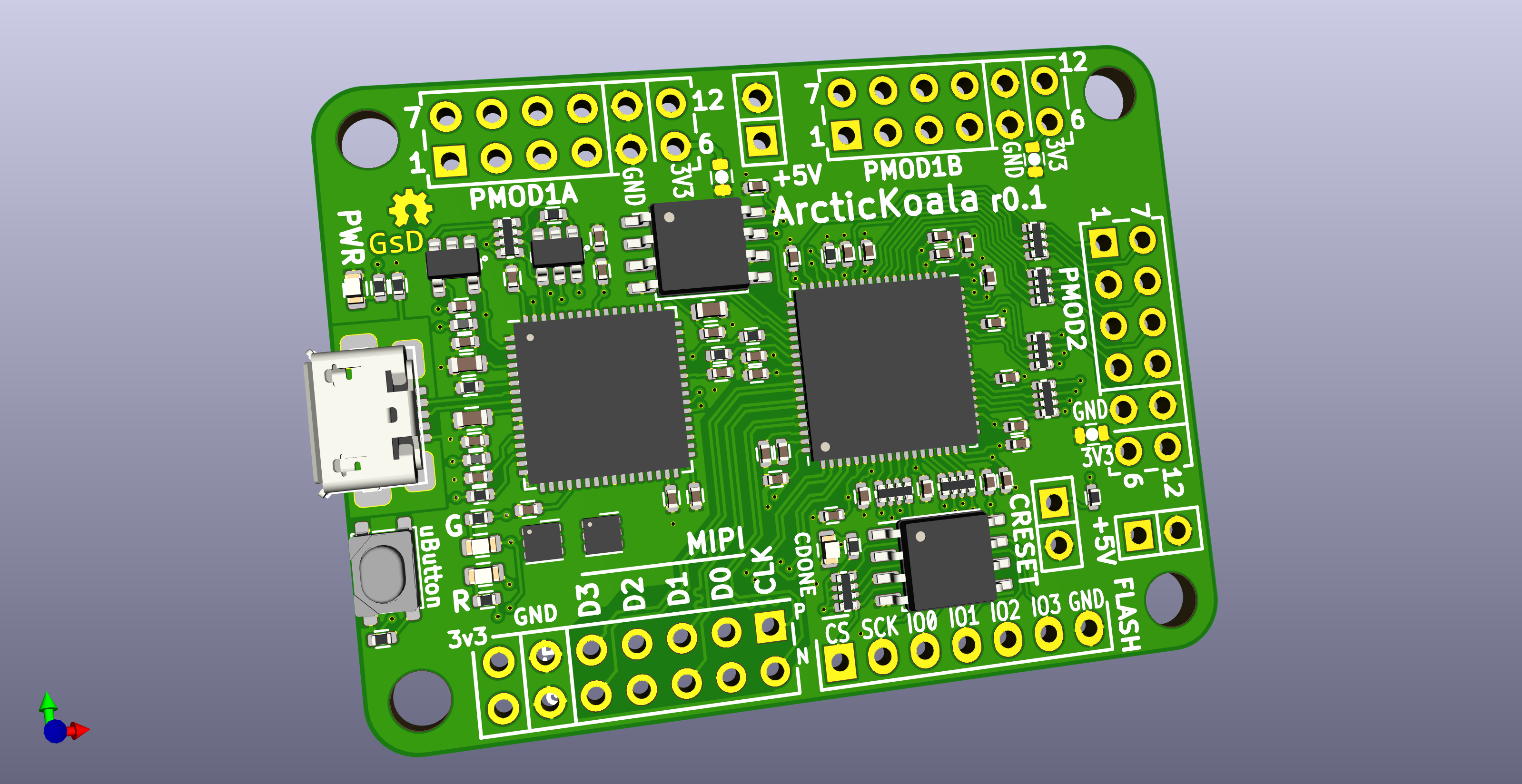 GitHub - gregdavill/ArcticKoala: Development board for Lattice Crosslink-NX 72QFN