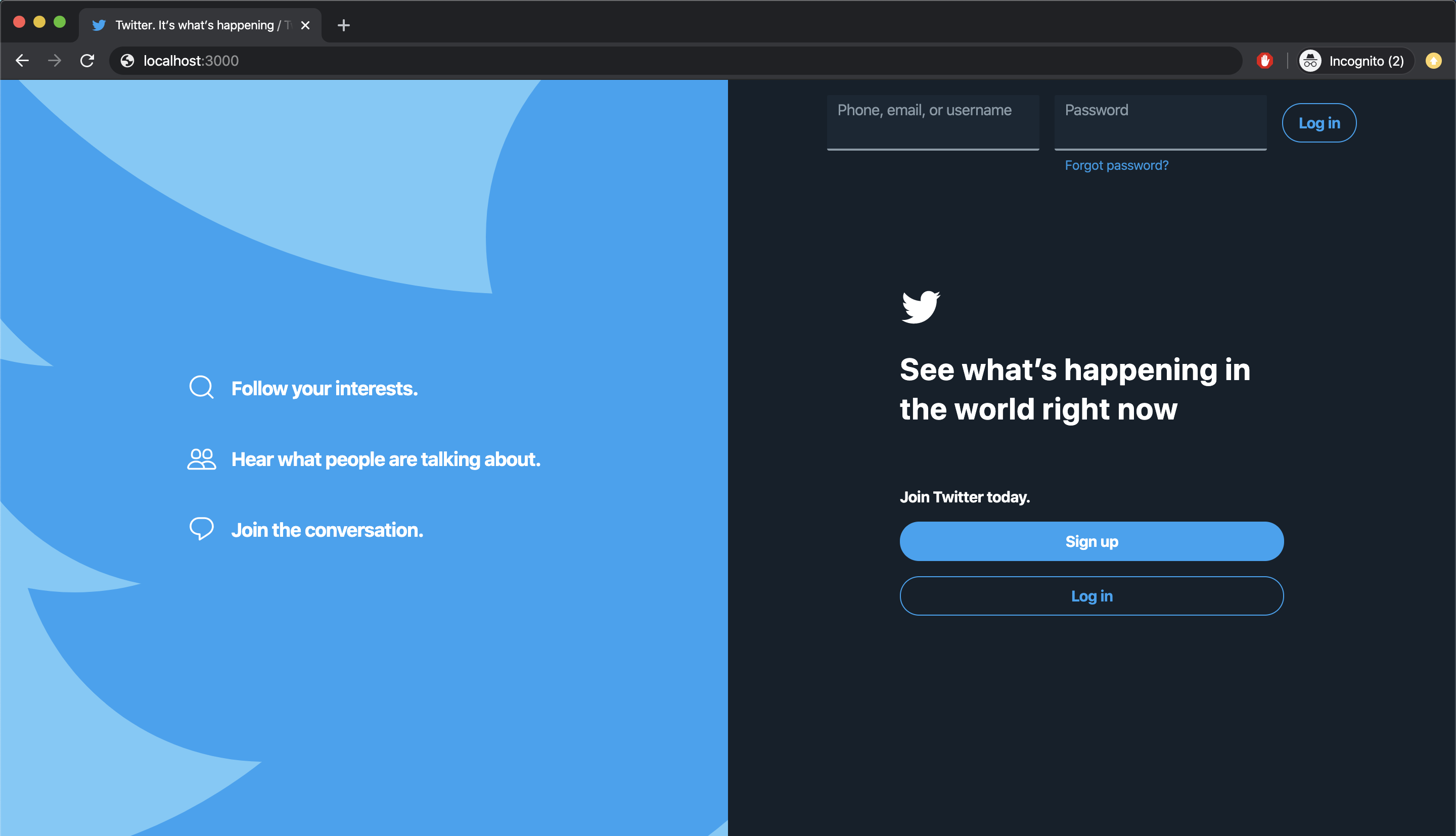 GitHub - mrityunjay38/Twitter-Clone: An attempt to clone basic features ...